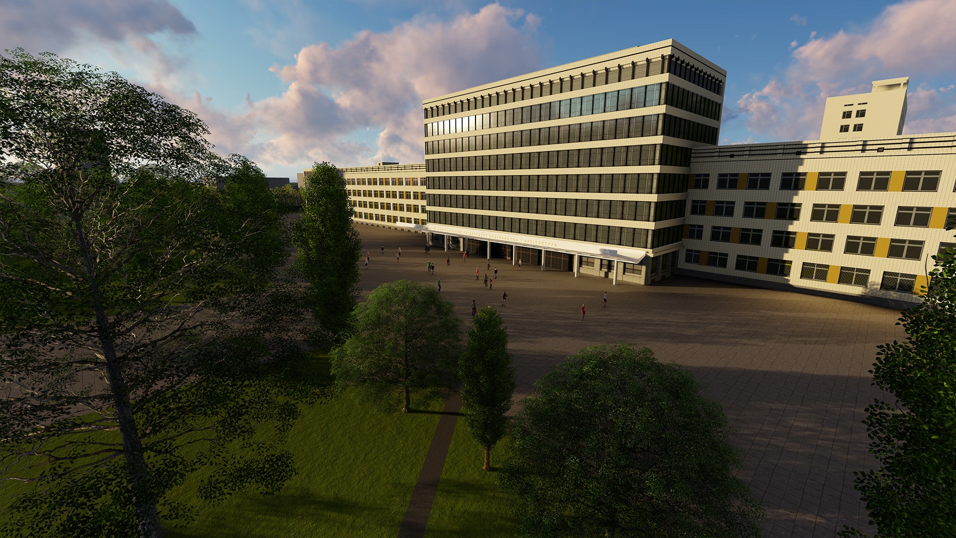 Realistic 3D Rendering of University Main Building - SPM3D LLC - BIM ...